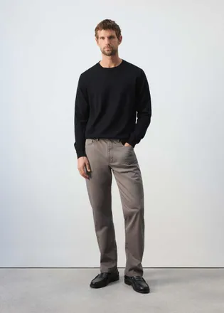 Mango Pantalon coton regular-fit gris vison - Homme - 38 - MANGO MAN