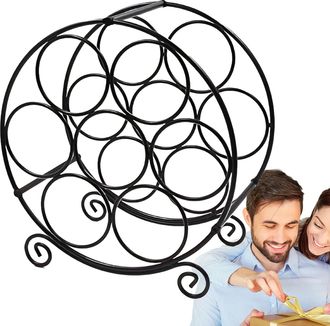 Generic Weinregal - Aufbewahrungsst&auml;nder mit Stauraum f&uuml;r 7 Flaschen | Tisch Weinhalter St&auml;nder | F&uuml;r Zuhause K&uuml;che Bar Wohnzimmer Festtafel Anrichte