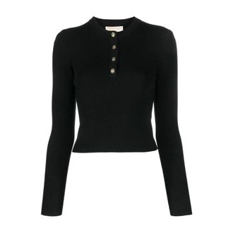 Michael Kors Gerippter Wollmix-Pullover - - Knitwear - Damen - Schwarzk - L