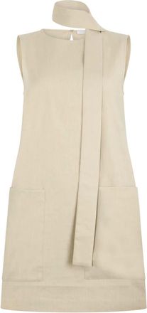 Fabiana Filippi Femme, Robes, Beige, Taille: 42 FR Robe Midi Sans Manches