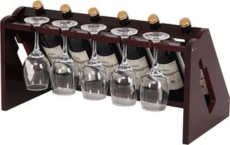 Generic Weinregal aus Holz, Flaschenregal, Robust und Langlebig, Kreatives Design, Einfach zu Montieren, Geeignet für Zuhause, Restaurant und Hotel(Brown)