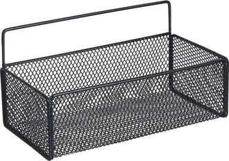 BESPORTBLE Wandregal Aufbewahrungskorb Metall Schwarz 27X13.5X13cm Bruchfestes Drahtgitter zur Aufbewahrung von Hüten und Kleinigkeiten im Wohnzimmer und Badezim