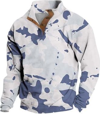 Generic Sweat-shirt en polaire pour homme, manteau moelleux confortable à manches longues pour homme, sweat-shirt imprimé 3D, sweat-shirt dextérieur pour la v