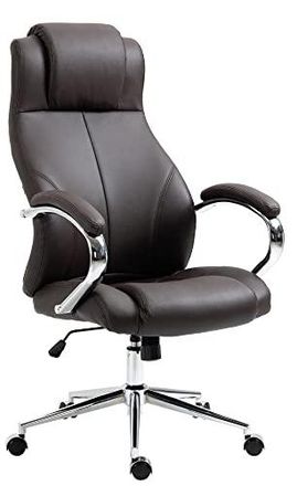 Clp Chaise de Bureau Salford I Chaise de Bureau avec revêtement en Cuir véritable I Chaise réglable en Hauteur et pivotante, Couleur:Marron