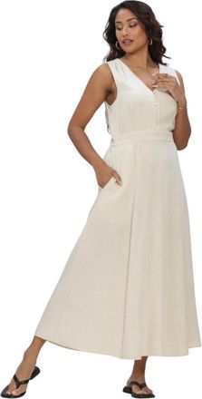 Moss Copenhagen Mschdaria SL V Kleid - - Dresses - Damen - Beige - S