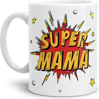 Tassendruck Mama-Tasse Super-Mama Herz/Mama/Mutter/Mutti/Familie/Mug/Cup/Beste Qualität - 25 Jahre Erfahrung