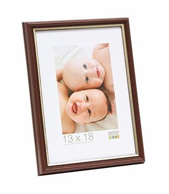 Deknudt Frames Deknudt Rahmen S446H2-15.0X15.0 Nubaum Dunkel + Goldkante