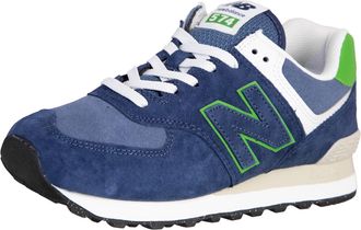 New Balance 574 Sneaker Trainer Schuhe (Navy/Green, EU Schuhgr&ouml;&szlig;ensystem, Erwachsene, Numerisch, M, 40.5)
