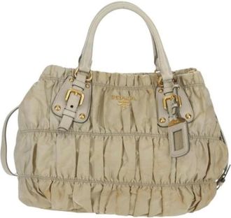 Prada Sac &agrave; main vintage doccasion - Femme - Pre-owned - Beige - Taille: ONE Size
