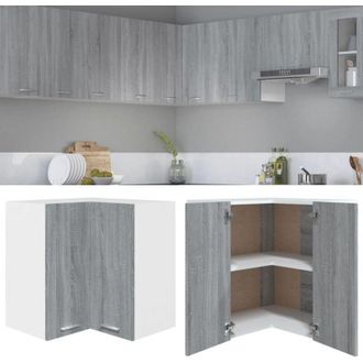 vidaXL Eck-H&auml;ngeschrank Lyon Grau Sonoma 57x57x60 cm Holzwerkstoff vidaXL