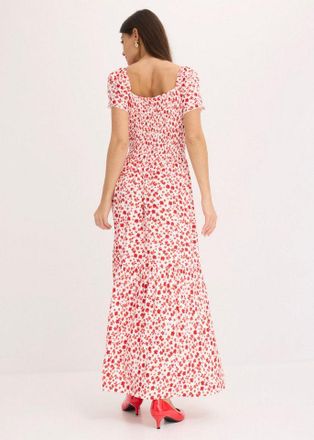 Bonprix Maxikleid ausgestellte Passform, eckiger Ausschnitt, Kurzarm-Design