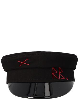 Ruslan Baginskiy KPC033PS26_CBLACK Cotton Baker Boy Flat Cap - Black