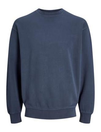 Jack & Jones JJECHARGE Faded Sweat &agrave; col Rond Noos, Bleu Indigo, L
