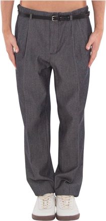 BRIGLIA 1949 Homme, Pantalons, Gris, Taille: S Villeneuve Wool Pleated Belt Pants