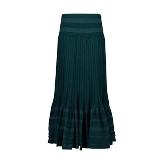 Zimmermann Rebellion Gathered Midi Skirt - - Skirts - Damen - Gr&uuml;n - XS