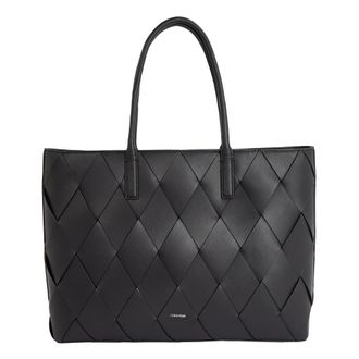 Calvin Klein Sac Shopper Tiss&eacute; Noir - Femme - Sacs - Noir - Taille: ONE Size