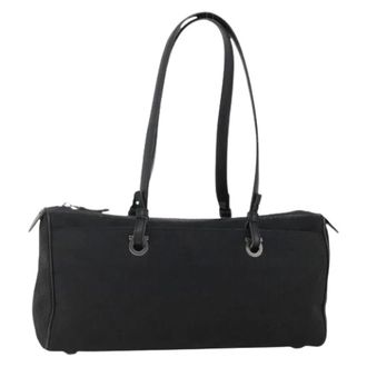 Ferragamo Sac bandouli&egrave;re en toile Pre-owned - Femme - Pre-owned - Noir - Taille: ONE Size