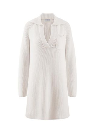 Riani Kurzes Strickkleid mit Hemdkragen