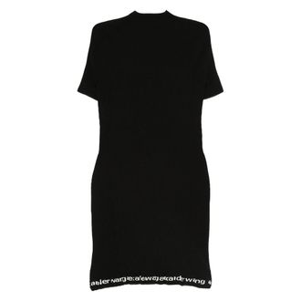 Alexander Wang Ribbed Logo-detail Midi Dress