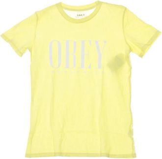 Obey Schachk&ouml;nig T-Shirt - - Tops - Damen - Gelb - M