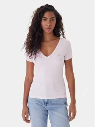 Tommy Jeans T-Shirt Essential DW0DW17385 Rosa Slim Fit