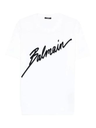 Balmain T-Shirt mit Logo-Stickerei - Wei&szlig;