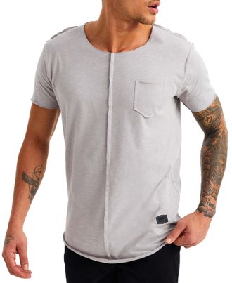 LEIF NELSON T-Shirt Herren Sommer Rundhals-Ausschnitt (Grau, Gr&ouml;&szlig;e S), Regular Fit Herren-T-Shirt 100% Baumwolle, Casual Basic M&auml;nner T-Shirt Kurzarm