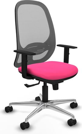 Piqueras y Crespo Rosa Schreibtischstuhl mit Rollen von Cilanco mit 1D-Armen, h&ouml;henverstellbare Lendenwirbelst&uuml;tze, ausgestattet mit 3 Positionen und Schneideschaum, Gr