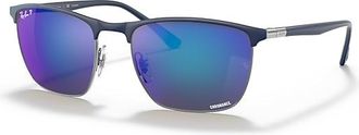 Ray-Ban Rb3686 Chromance Sonnenbrillen Blau Fassung Blau Glas Polarisiert 57-19