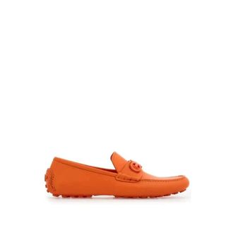 Ferragamo Grazioso Driving Mocassins - Homme - Chaussures - Orange - Taille: 43 1/2 EU