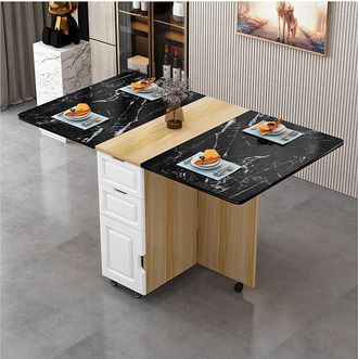 Generic Klappbarer Esstisch mit 3 Schubladen, Ausziehtisch, multifunktionaler Ausziehtisch for K&uuml;che, Schlafzimmer, Wohnzimmer, K&uuml;chentisch for kleine R&auml;ume(S