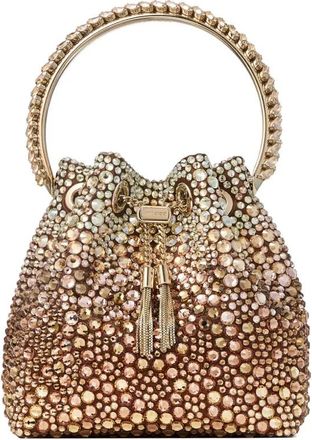 Jimmy Choo London Bon Bon Schultertasche mit Kristallen - Gold