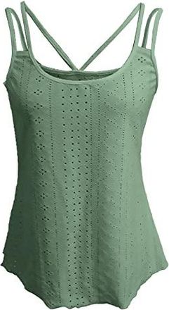 Generic Haut d&eacute;t&eacute; &agrave; bretelles spaghetti pour femme - Long noir - Sans manches - En mousseline de soie - Haut de sport - &Eacute;l&eacute;gant - Col en V - Tunique ample - D