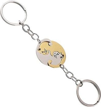 Generic Porte-cl&eacute;s couple pour lui et elle - Porte-cl&eacute;s en m&eacute;tal en forme de coeur pour couples - Porte-cl&eacute;s puzzle mignon pour couple, dor&eacute;, Refer to descrip