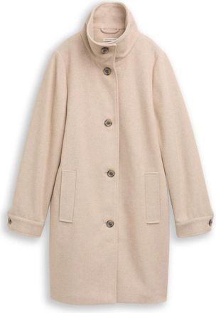 Tom Tailor Wollmantel mit Stehkragen - - Coats - Damen - Beige - L