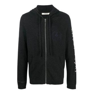 Zadig&Voltaire Gilet Clash en cachemire - Homme - Sweatshirts et sweats &agrave; capuche - Noir - Taille: XL
