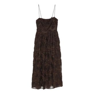 Rotate Rotate Birger Christensen - Robe Mi-longue Florale - Femme - Robes - Brun - Taille: 38 FR
