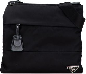 Prada Hobo Bags - Tessuto Zip Top Crossbody - Gr. unisize - in Schwarz - f&uuml;r Damen
