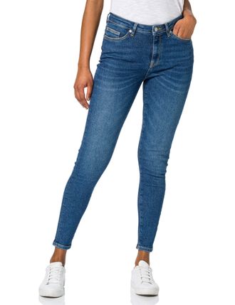 Selected Damen Slfsophia Mw Skinny Dark Blu U Noos Jeans, Dark Blue Denim, 29W / 32L EU