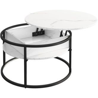 Vicco Couchtisch Marlo, Marmor Wei&szlig;, 77 x 77 cm, Vicco