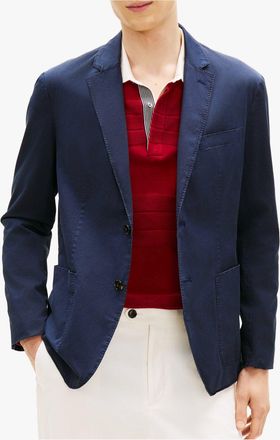 Tommy Hilfiger Blazer droit en coton m&eacute;lang&eacute;