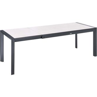 Beliani Ausziehbarer Gartentisch BINASCO 160/220 cm 90 cm Beige