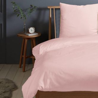 Pizuna 400 Fadenzahl aus Baumwolle Bettw&auml;sche Licht Rosa, 100% Langstaple Baumwolle Bettbezug und Kissenbezug, 100% Baumwolle Mako Satin 2-Teilig Bettw&auml;sches