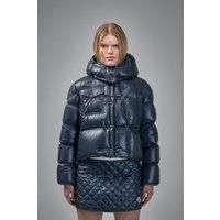 Moncler Erea Square-Quilted Hooded Short Down Jacket