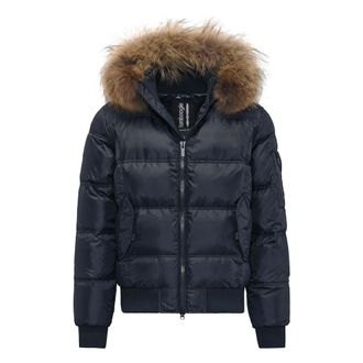 Bomboogie Homme, Vestes, Bleu, Taille: XL Blouson aviateur rembourr&eacute; en duvet avec fourrure