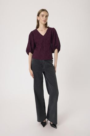 Soaked In Luxury Kurzarm-Bluse SLMaybel Kurzarm-Bluse Slim fit bordo