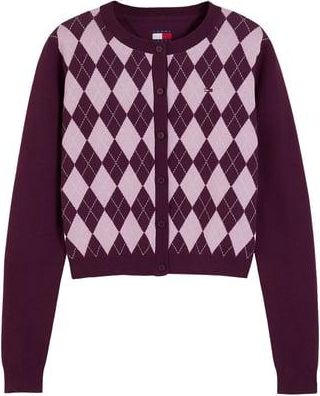 Tommy Hilfiger Cardigan droit &agrave; motif argyle en coton