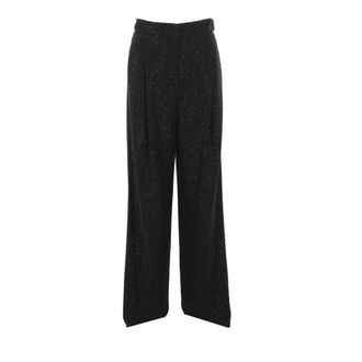 Max Mara Femme, Pantalons, Noir, Taille: 38 FR Pantalon Large &agrave; Sequins Noirs
