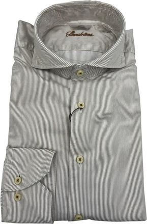 Stenströms Homme, Chemises, Beige, Taille: 2XL Chemise Casual à Rayures en Twill - Coupe Slim