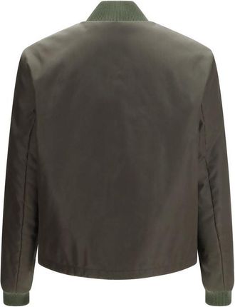 Prada Bicolor Nylon Bomber Jacket - Gray